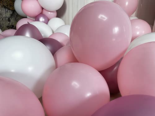 Pink and White Balloons 112PCS Light Pink Balloons White Confetti Metallic Rose Gold Balloons for Birthday Anniversary Party Decorations