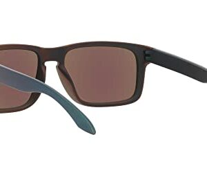 Oakley Men's OO9102 Holbrook Square Sunglasses, Matte Black/Red Colorshift/Prizm Sapphire, 57 mm