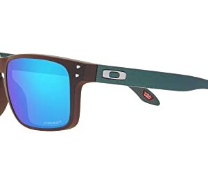 Oakley Men's OO9102 Holbrook Square Sunglasses, Matte Black/Red Colorshift/Prizm Sapphire, 57 mm