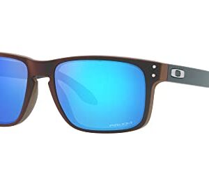 Oakley Men's OO9102 Holbrook Square Sunglasses, Matte Black/Red Colorshift/Prizm Sapphire, 57 mm