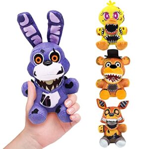 sumincute plushies, 4 pcs fnaf plushies, five nights at freddy's plush, fnaf plushies set, freddy's party supplies christmas birthday gift for boys and girls