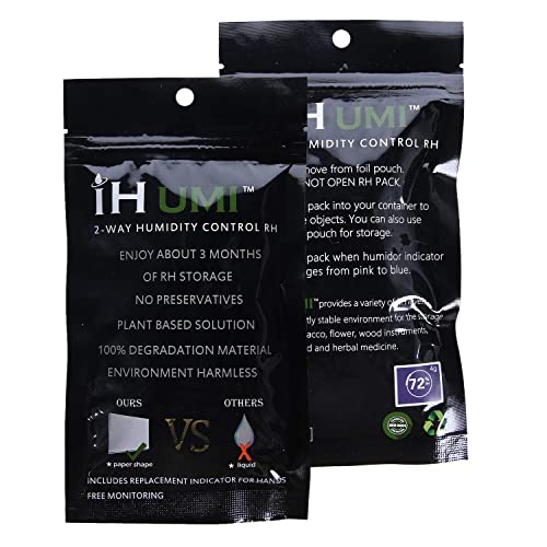 IHUMI 72% Humidity Packs, 2-Way Humidity Control Packs,for Flower,Wood Instruments,4 Gram-20 Pack