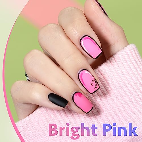 GAOY Bright Pink Gel Nail Polish, 16ml Soak Off UV Light Cure Gel Polish for Nail Art DIY Manicure at Home, Color 1526