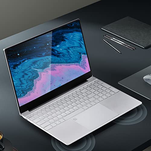 15.6 inch Laptop, 16GB RAM Ultra Slim Fingerprint Gaming Laptop for Windows11, for N5095 Processor, 1920x1080 IPS HD Screen, WiFi Backlit Keyboard for Office, Silver (16G+128G)