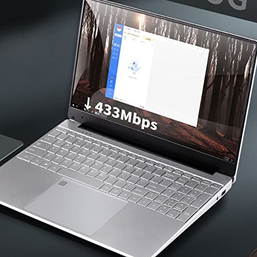 15.6 inch Laptop, 16GB RAM Ultra Slim Fingerprint Gaming Laptop for Windows11, for N5095 Processor, 1920x1080 IPS HD Screen, WiFi Backlit Keyboard for Office, Silver (16G+128G)