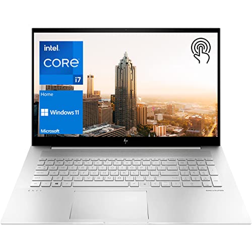 HP Envy Laptop, 17.3" FHD Touchscreen, Intel Core i7-1195G7, 32GB RAM, 512GB PCIe SSD, Webcam, Fingerprint Reader, Backlit Keyboard, HDMI, Wi-Fi 6, Bluetooth, Windows 11 Home, Silver