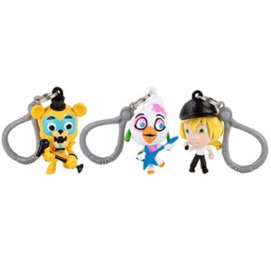 SCS Direct Five Nights at Freddy's Security Breach Mystery Blind Bag Keychain Figures, 3 Pack - Receive 3 of 7 Assorted Collectible 2" Toy Clip-on Key Chain Hanger Accessories - Gift for Kids & Teens