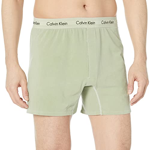 Calvin Klein Men's Cotton Stretch Mineral Dye Boxer, ECO Green