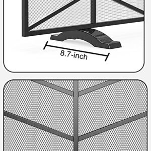 Fire Beauty Single Panel Handcrafted Wrought Iron Mesh Chevron Fireplace Screen, Fire Spark Guard for Living Room, Bedroom Décor