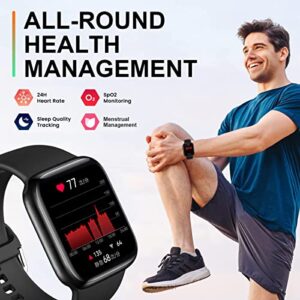 R73 SmartWatch,1.72"HD Touch Screen, Resolution up to 356 * 400dpi, with Multiple Fitness Courses & HITT Exercise, with 24h Heart Rate Monitor, Blood Oxygen & Water Resistant for Android and iOS