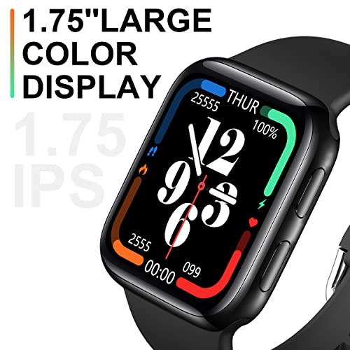 R73 SmartWatch,1.72"HD Touch Screen, Resolution up to 356 * 400dpi, with Multiple Fitness Courses & HITT Exercise, with 24h Heart Rate Monitor, Blood Oxygen & Water Resistant for Android and iOS