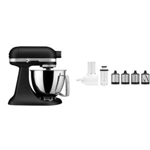 kitchenaid artisan mini plus 3.5-qt. tilt-head stand mixer with flex edge beater and meat grinder attachment, black