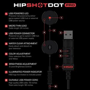 Hipshotdot PRO Color and Brightness Control Dot LED Aim Assist Mod for Gaming TV Compatible with Xbox, Playstation, Nintendo and PC - Works with All Shooter Video Games and FPS or TPS (Hipshotdot PRO)