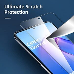 NEW'C [3 Pack] Designed for Oppo Reno 8 Pro 5G Screen Protector Tempered Glass, Case Friendly Ultra Resistant