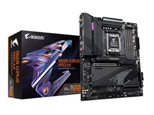 gigabyte b650 aorus pro ax (am5/ lga 1718/ amd b650/ atx/ 5-year warranty/ ddr5/ quad m.2/ pcie 5.0/ usb 3.2 gen2x2 type-c/wifi 6e/ intel 2.5gbe lan/q-flash plus/ez-latch/gaming motherboard)