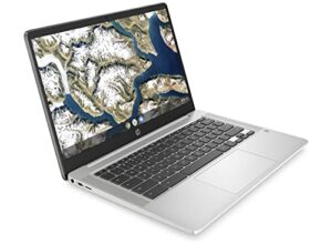 hp chromebook 14a-na1011ca, 14-inch laptop fhd ips intel celeron n4500, 8gb lpddr4 ram, 128gb emmc, intel uhd graphics, micro sd card reader, usb c, wifi, bluetooth, chromeos, mineral silver (renewed)