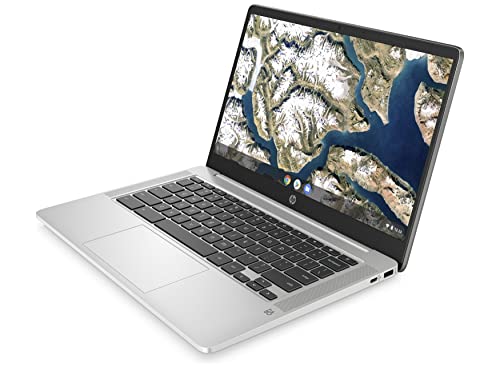 HP Chromebook 14A-NA1011CA, 14-Inch Laptop FHD IPS Intel Celeron N4500, 8GB LPDDR4 RAM, 128GB eMMC, Intel UHD Graphics, Micro SD Card Reader, USB C, WiFi, Bluetooth, ChromeOS, Mineral Silver (Renewed)