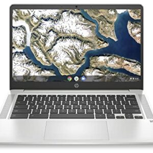 HP Chromebook 14A-NA1011CA, 14-Inch Laptop FHD IPS Intel Celeron N4500, 8GB LPDDR4 RAM, 128GB eMMC, Intel UHD Graphics, Micro SD Card Reader, USB C, WiFi, Bluetooth, ChromeOS, Mineral Silver (Renewed)