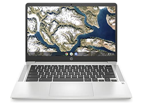 HP Chromebook 14A-NA1011CA, 14-Inch Laptop FHD IPS Intel Celeron N4500, 8GB LPDDR4 RAM, 128GB eMMC, Intel UHD Graphics, Micro SD Card Reader, USB C, WiFi, Bluetooth, ChromeOS, Mineral Silver (Renewed)