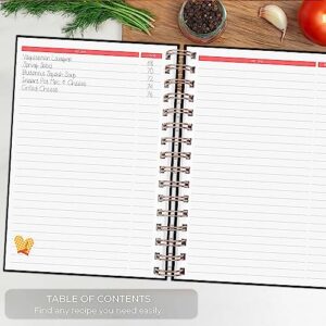 Clever Fox Recipe Book Spiral – Make Your Own Family Cookbook – Blank Recipe Notebook Organizer – Empty Cooking Journal to Write In Recipes – Medium Size, 6.3”x8.3”, Hardcover (Black)