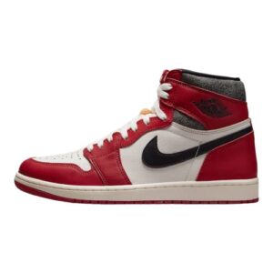 nike kids air jordan 1 retro high og gs basketball shoe, varsity red/black/sail/muslin, 4 big kid