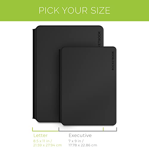 New Rocketbook Pro 2.0 Smart Notebook | Steel Blue | Scannable Office Notebook with 20 Sheet Page Pack - Lined and Dot Grid | Hardcover Vegan Leather Reusable Notebook with 1 Pilot Frixion Pen & 1 Microfiber Cloth | Letter Size: 8.5 in x 11 in