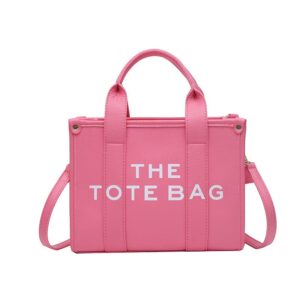 negbiu tote bags for women, leather mini tote bag with zipper, shoulder/crossbody/handbag（10.2 * 7.8 * 3.5in (rose red)