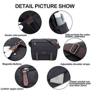 Sunborls Messenger Bag for Mens Retro Canvas Laptop Bag Women 15.6in Briefcases Rugged Satchel Shoulder Bag