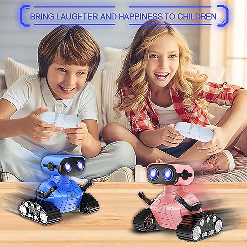 JAMLAMQ Robot for Kids Toy-Remote Control Robot Toys,Toy with Music and LED Eyes,Dance Moves,for Children Boys Girls Age 3 4 5 6 7 8 9 Birthday Gifts Doll Shoes (Shiny Pink)