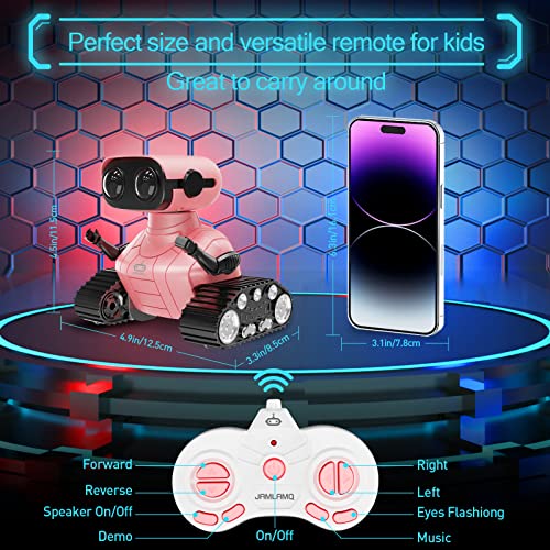 JAMLAMQ Robot for Kids Toy-Remote Control Robot Toys,Toy with Music and LED Eyes,Dance Moves,for Children Boys Girls Age 3 4 5 6 7 8 9 Birthday Gifts Doll Shoes (Shiny Pink)