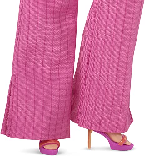 Barbie The Movie Doll, Gloria Collectible Wearing Three-Piece Pink Power Pantsuit with Strappy Heels and Golden Earrings