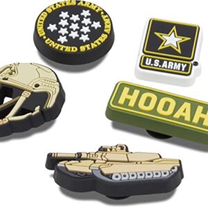 Crocs Unisex's Jibbitz Military Shoe Charms for Adults, US Army, 5 Pack