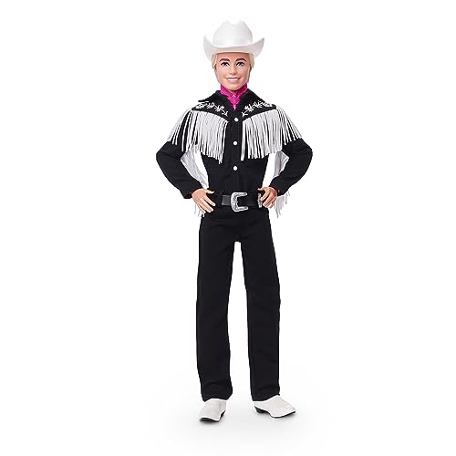 Barbie The Movie Collectible Ken Doll Wearing Black and White Western Outfit (Exclusive)