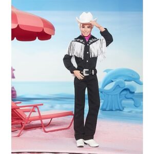 Barbie The Movie Collectible Ken Doll Wearing Black and White Western Outfit (Exclusive)