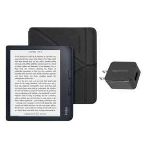 kobo libra 2 black bundle with black sleepcover and ac adapter | ereader 7" waterproof wifi 32gb