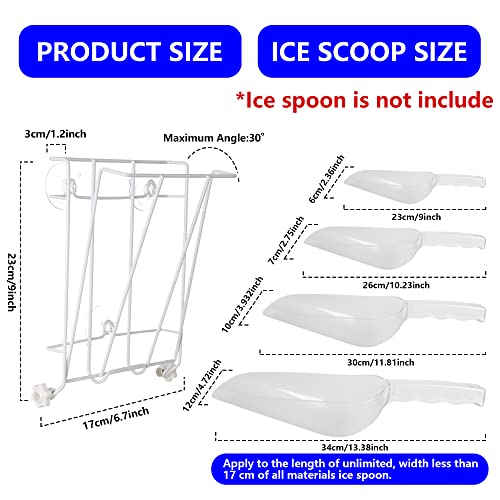 Ice Scoop Holder for Ice Machine, Universal＆Foldable Design, Stainless Steel Heavy Duty Ice Scoop Holder for Commercial,Restaurant,Countertop Ice Maker Freezer Refrigerator Kitchen