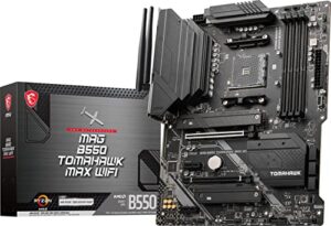 msi mag b550 tomahawk max wifi gaming motherboard (amd am4, ddr4, pcie 4.0, sata 6gb/s, m.2, usb 3.2 gen 2, hdmi/dp, atx, wi-fi 6e, amd ryzen 5000 series processors) amd gaming motherboards (renewed)