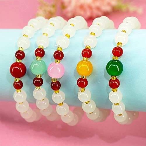 1680pcs 6mm Glass Beads for Jewelry Making, 24 Colors Crystal Gemstone Bracelet Making Bead Round DIY Craft Beads with 2 Rolls Elastic Thread for DIY Craft Earrings Necklace Bracelet(24 Colors-6MM)