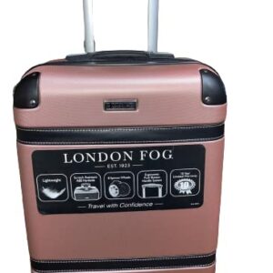 LONDON FOG Vintage Hardside Expandable Spinner Luggage,Midnight pink , Carry-On 20-Inch