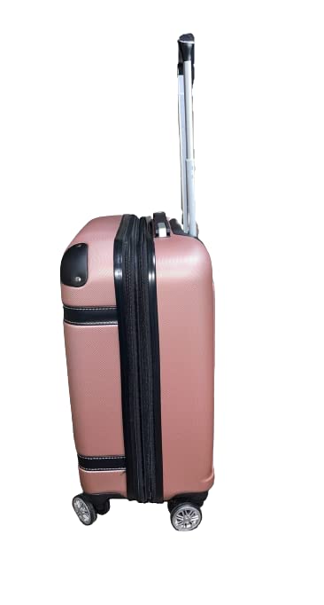 LONDON FOG Vintage Hardside Expandable Spinner Luggage,Midnight pink , Carry-On 20-Inch