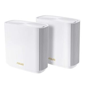 ASUS ZenWiFi XT9 AX7800 Tri-Band WiFi6 Mesh WiFiSystem (2Pack), 802.11ax, up to 5700 sq ft & 6+ Rooms, AiMesh, Lifetime Free Internet Security, Parental Controls, 2.5G WAN Port, UNII 4, White