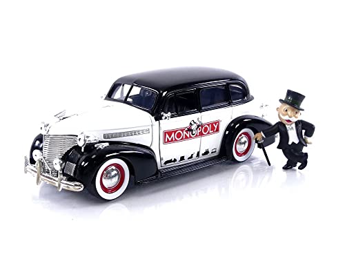 Jada Toys Mr. Monopoly 1:24 1939 Chevrolet Master Deluxe Die-cast Car w/ 2.75" Rich Uncle Pennybags Figure, Toys for Kids and Adults (33230)