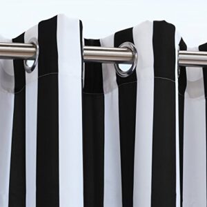 LOFT LIVING Corsica Stripe Indoor/Outdoor Curtain Panel 50" x 108" in Black