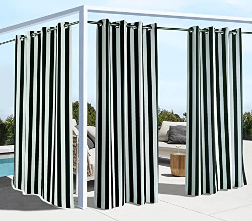 LOFT LIVING Corsica Stripe Indoor/Outdoor Curtain Panel 50" x 108" in Black