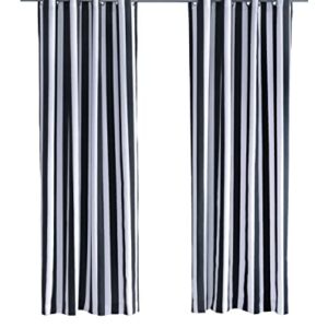 LOFT LIVING Corsica Stripe Indoor/Outdoor Curtain Panel 50" x 108" in Black