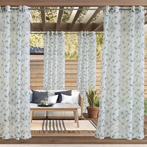 loft living tandem leaf indoor/outdoor grommet curtain panel 54" x 96" in green