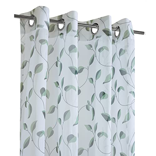 LOFT LIVING Tandem Leaf Indoor/Outdoor Grommet Curtain Panel 54" x 96" in Green