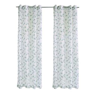 LOFT LIVING Tandem Leaf Indoor/Outdoor Grommet Curtain Panel 54" x 96" in Green