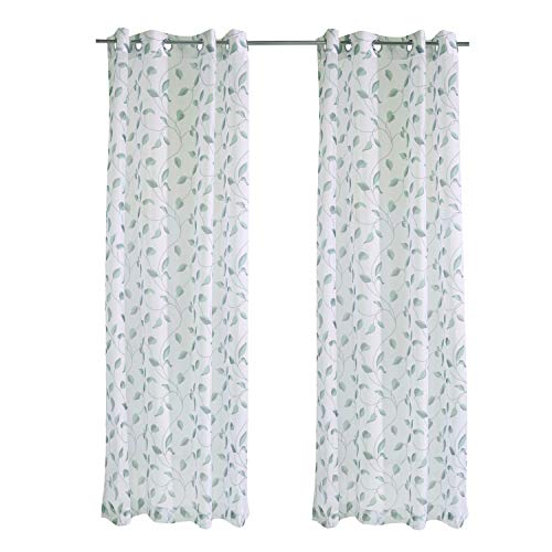 LOFT LIVING Tandem Leaf Indoor/Outdoor Grommet Curtain Panel 54" x 96" in Green