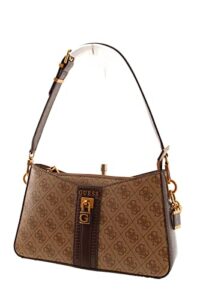 guess ginevra elite shoulder bag, latte logo